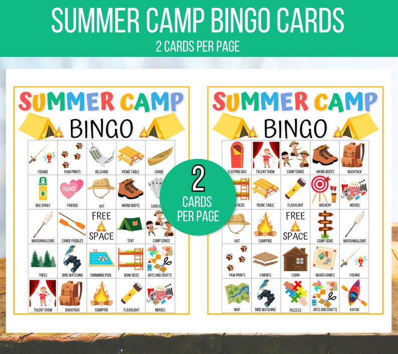 Summer Camp Bingo, 30 Summer Camp Bingo Cards, Summer Camp Game, Camp ...