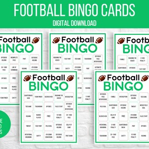 Football Bingo 50 Unique Printable Football Bingo Cards - Etsy