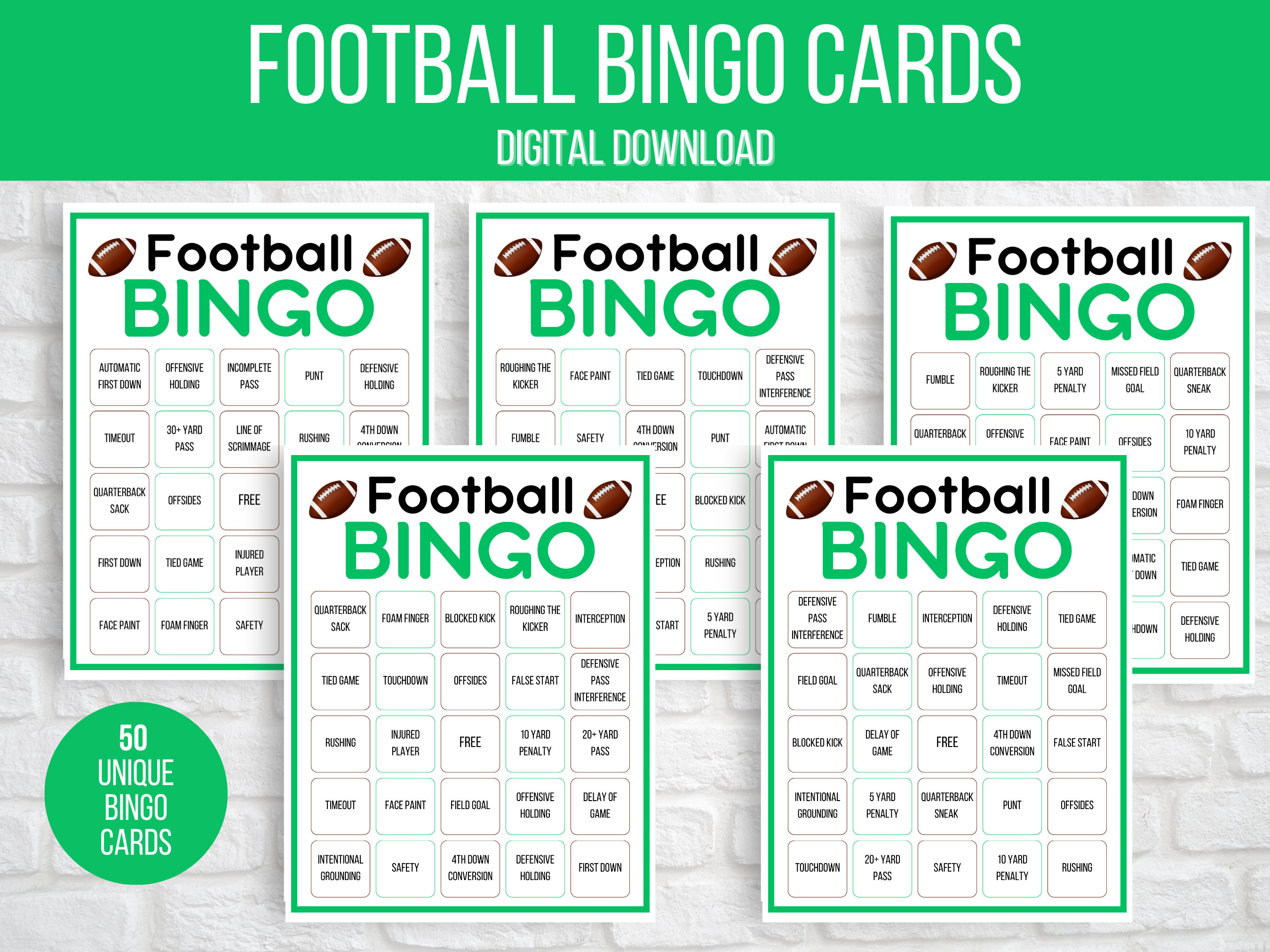 Bingo De Fútbol 50 Tarjetas De Bingo De Fútbol Imprimibles Etsy México