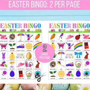 Easter Bingo, 30 Printable Easter Bingo Cards, Easter Activity for Kids ...