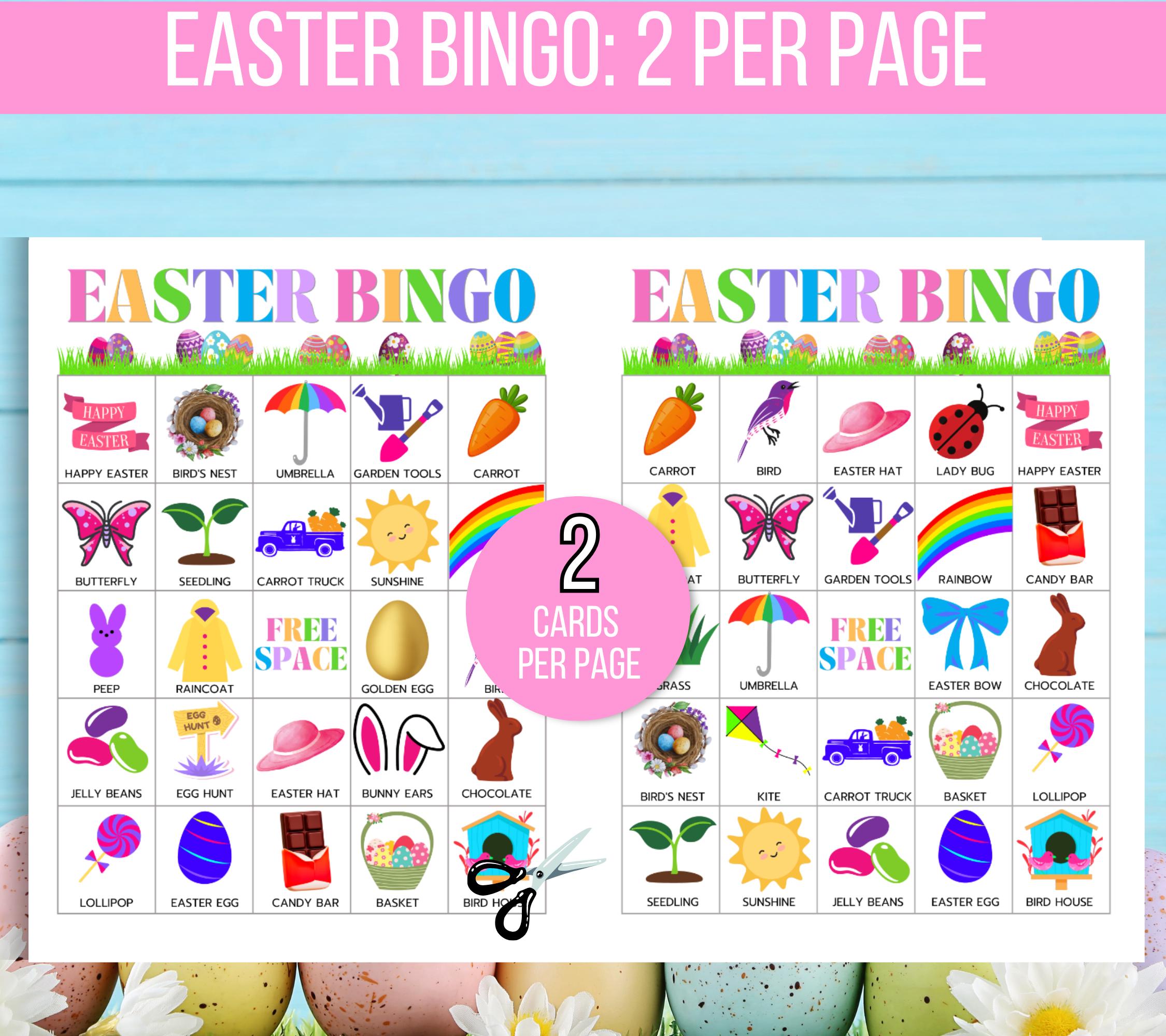 Easter Bingo, 30 Printable Easter Bingo Cards, Easter Activity for Kids ...