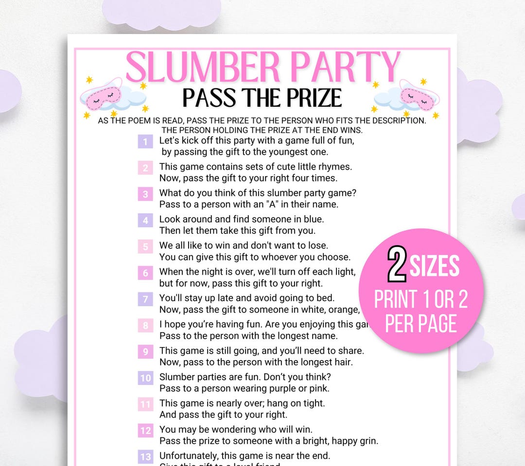Pass the Gift Game, Teen Slumber Party Game, Teen Sleepover Game ...