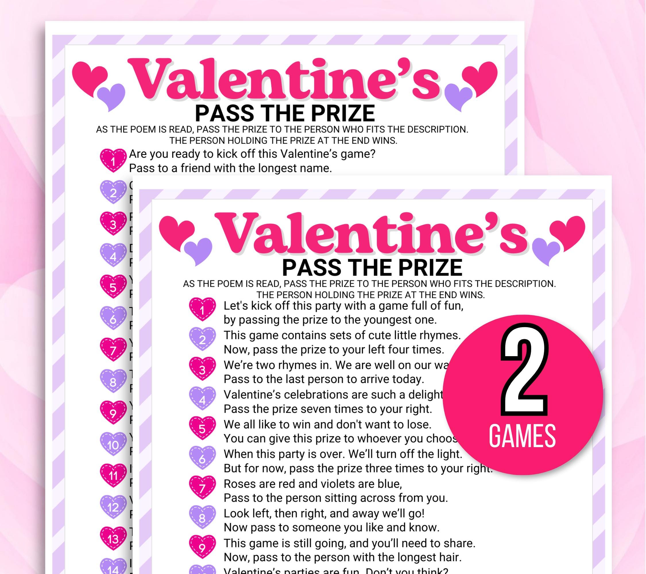 Valentines Pass the Prize Game, Valentines Pass the Present Game ...