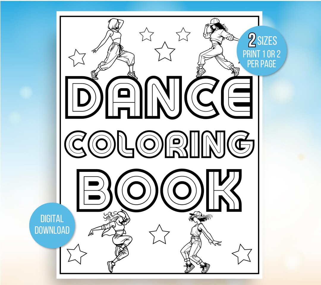 Dance Coloring Book, Dance Coloring Activity, Dance Coloring Book ...