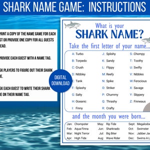 What's Your Shark Name, Shark Name Game, Shark Games, Shark Family Game ...