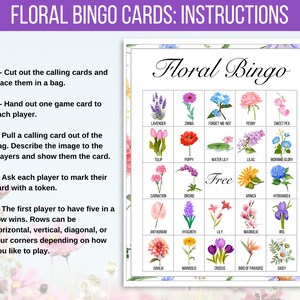 Flower Bingo, Spring Bingo, Garden Bingo, 40 Printable Flower Bingo ...