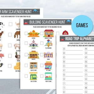 Kids Road Trip Games Printable, Travel Activities, Road Trip Games ...