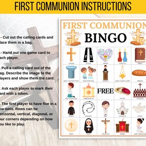 First Communion Bingo, 50 First Communion Bingo Cards, Bible Bingo ...