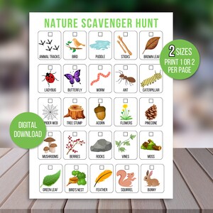 Nature Scavenger Hunt for Kids, Outdoor Nature Scavenger Hunt, Hike ...