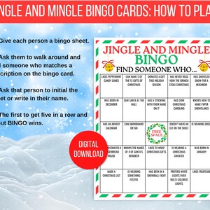 Find the Guest Bingo, Get to Know You Christmas Bingo, Christmas Bingo ...