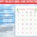 300 Holiday Bingo Cards, Happy Holiday Game, 1, 2, or 4 per Page ...