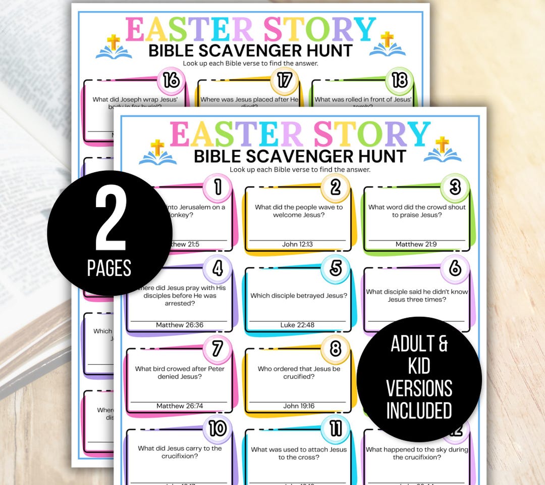 Holy Week Bible Hunt Game, Bible Hunt Trivia, Women's Ministry Bible ...