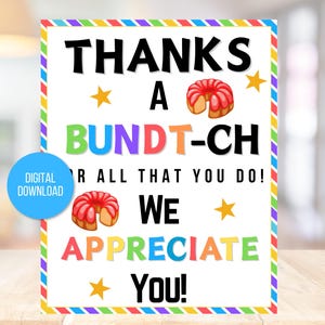 Bundt Cake Appreciation Sign, Cake Sign, Appreciation Week Printable ...