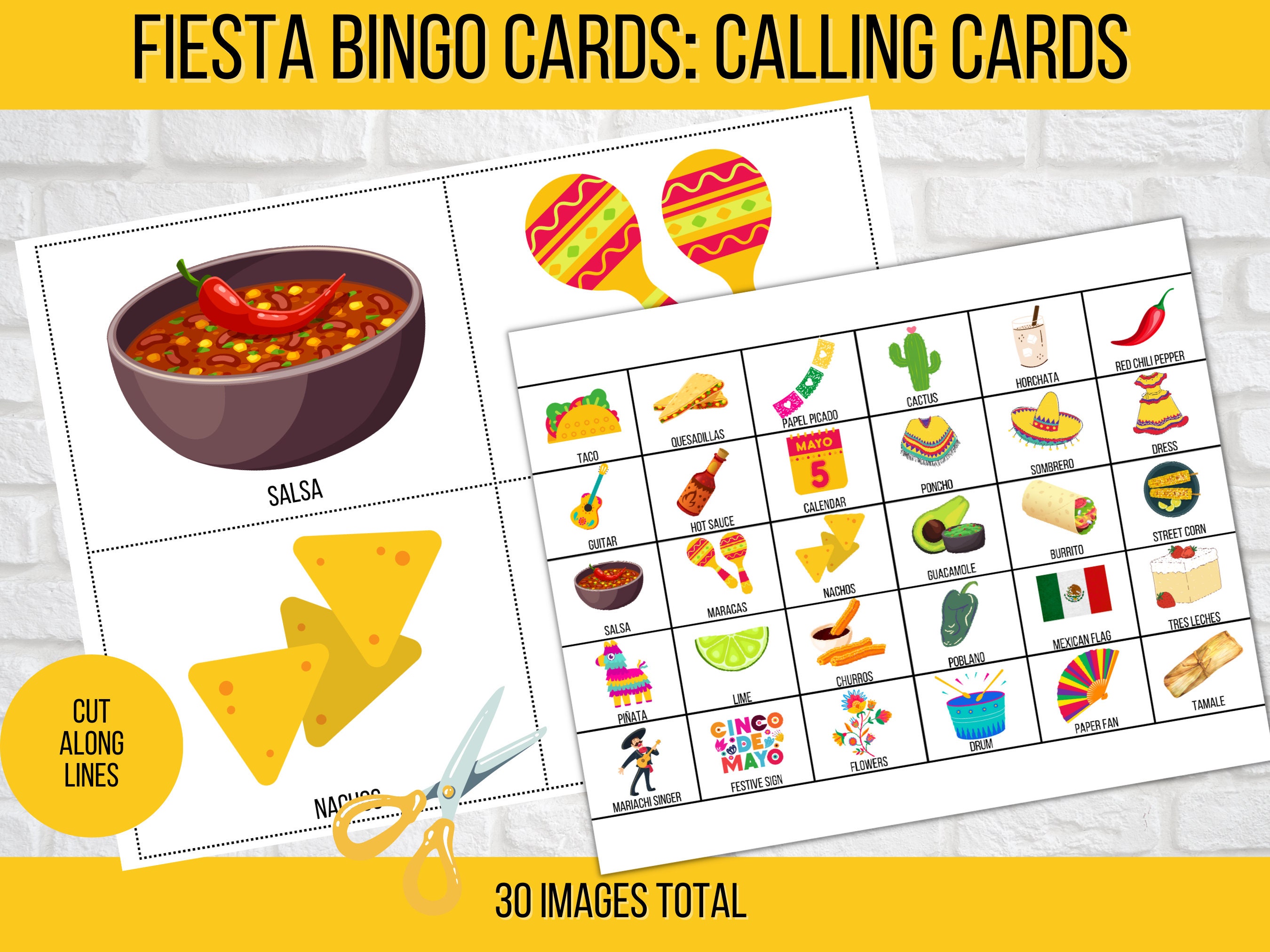 Fiesta Bingo 30 Printable Fiesta Bingo Cards Fiesta Activity - Etsy