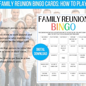 Family Reunion Bingo, Find Someone Who Bingo, Find the Relative Bingo ...