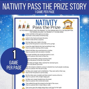 Nativity Pass the Prize Game, Christmas Pass the Prize Game, Nativity ...