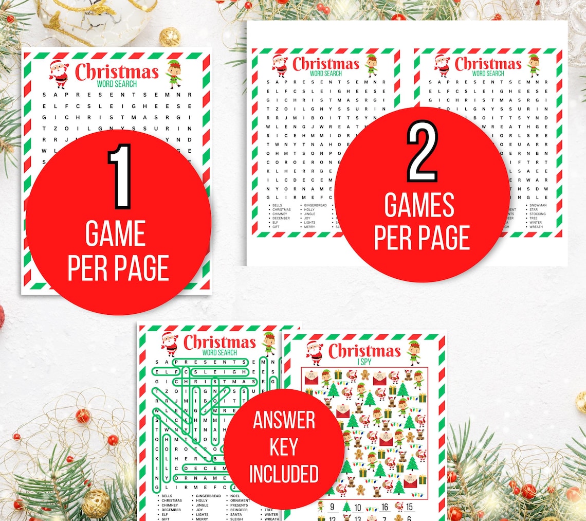 Christmas Game Bundle, 16 Printable Christmas Games, Christmas ...