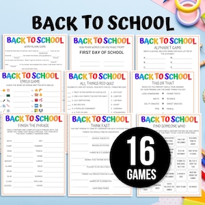 Back to School Games, Back to School Game Bundle, Back to School ...