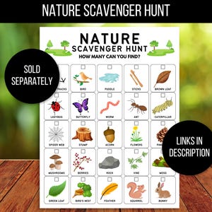 Neighborhood Scavenger Hunt for Kids, Outdoor Nature Scavenger Hunt ...