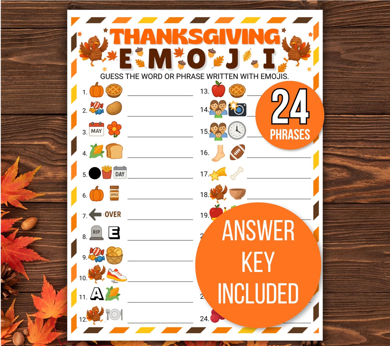 Thanksgiving Emoji Game, Emoji Thanksgiving Game, Thanksgiving Emoji ...