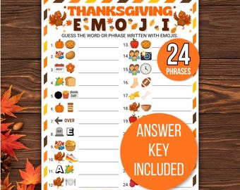 Thanksgiving Emoji Game, Emoji Thanksgiving Game, Thanksgiving Emoji ...
