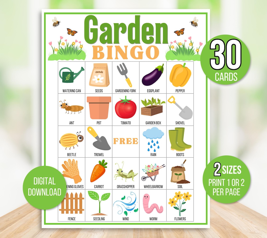 Garden Bingo, Spring Bingo, Garden Game, Garden Activity, Garden ...