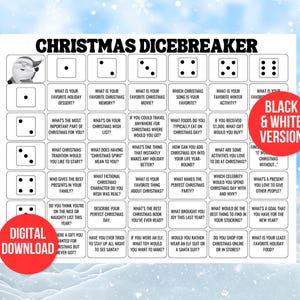 Christmas Dicebreaker, Icebreaker Game, Christmas Games, Christmas ...