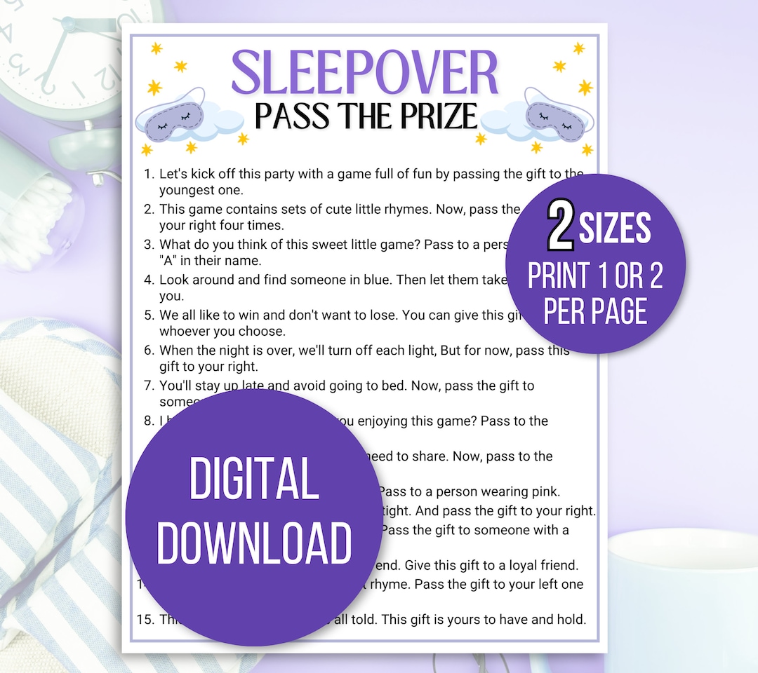 Teen Slumber Party Games, Pass the Prize, Pass the Present, Sleepover ...