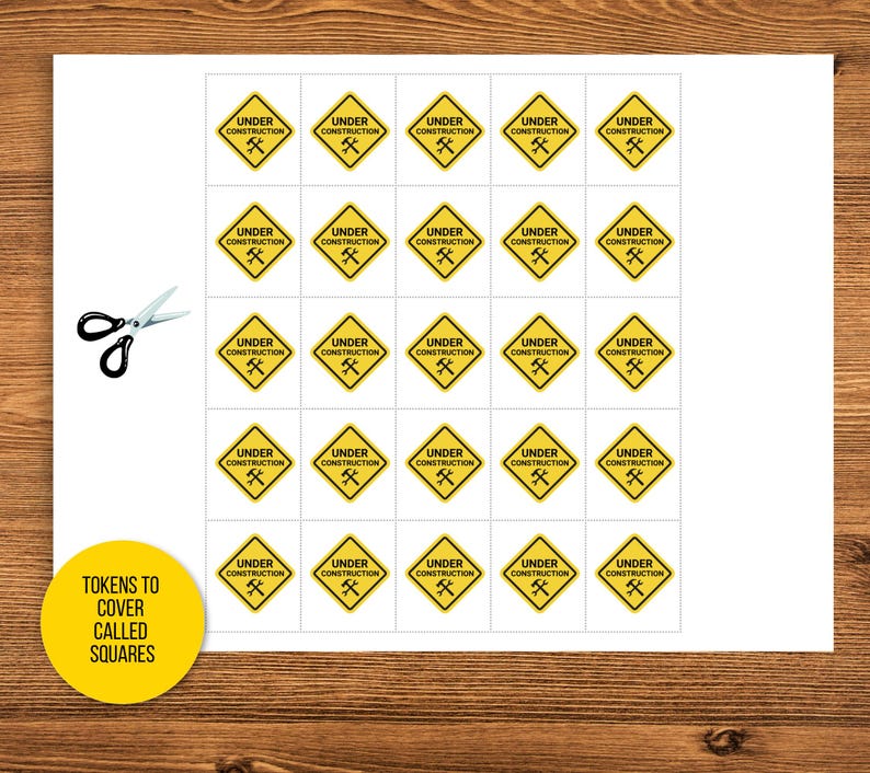 Construction Bingo, 30 Printable Construction Bingo Cards, Construction ...