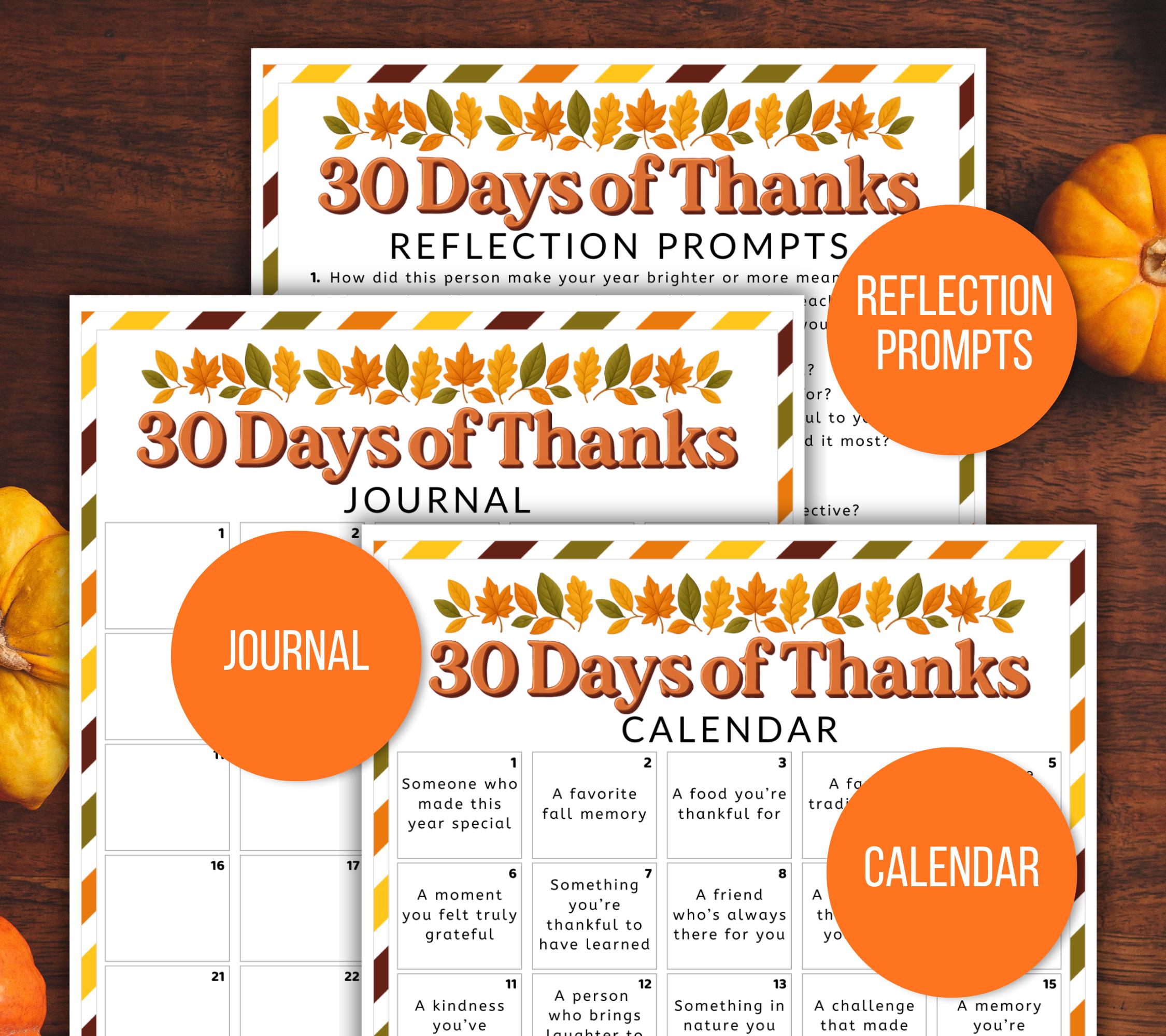 30 Days of Gratitude Challenge, Thanksgiving Challenge, Thanksgiving ...