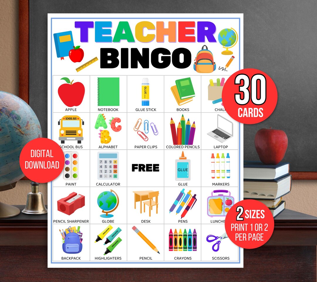Teacher Bingo, Teacher Appreciation Bingo, Teacher Games, School Bingo ...