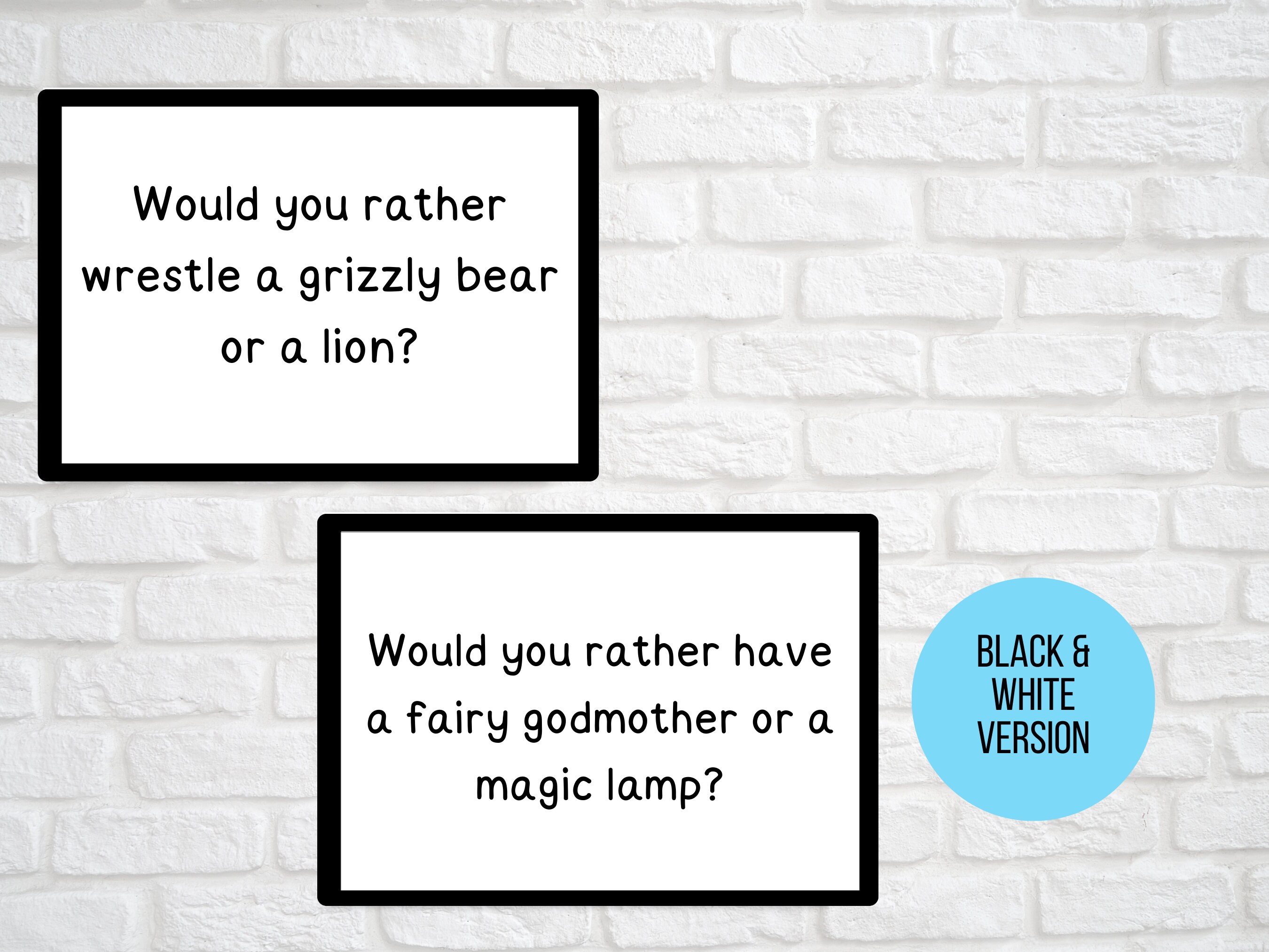 Would You Rather Questions for Kids Conversation Starters - Etsy Canada