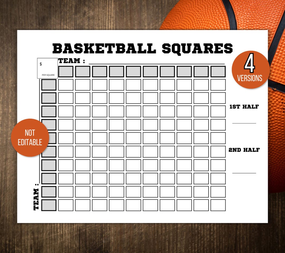 NCAA Basketball Squares, Basketball Squares, 2025 NCAA Basketball Pool ...