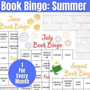 Book Bingo, 12 Monthly Book Bingo Challenges, Book Bingo for Adults ...