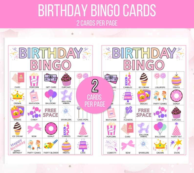 Birthday Bingo, 30 Birthday Bingo Cards, Birthday Party Game, Happy ...