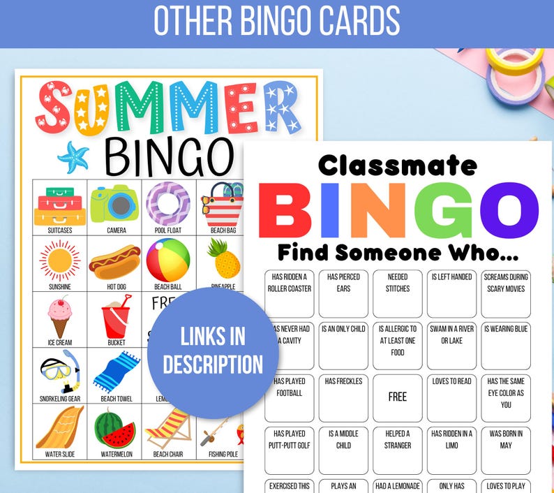 End of Year Bingo, 30 End of Year Bingo Cards, Last Day of School Bingo ...