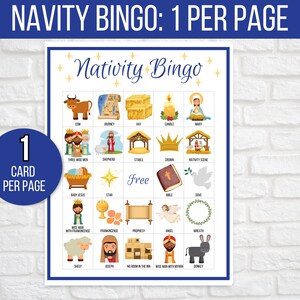 Nativity Bingo, 50 Nativity Bingo Cards, Christmas Bingo, Christmas ...