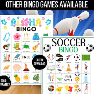 Bowling Bingo, 50 Bowling Bingo Cards, Bowling Game, Bowling Activity ...
