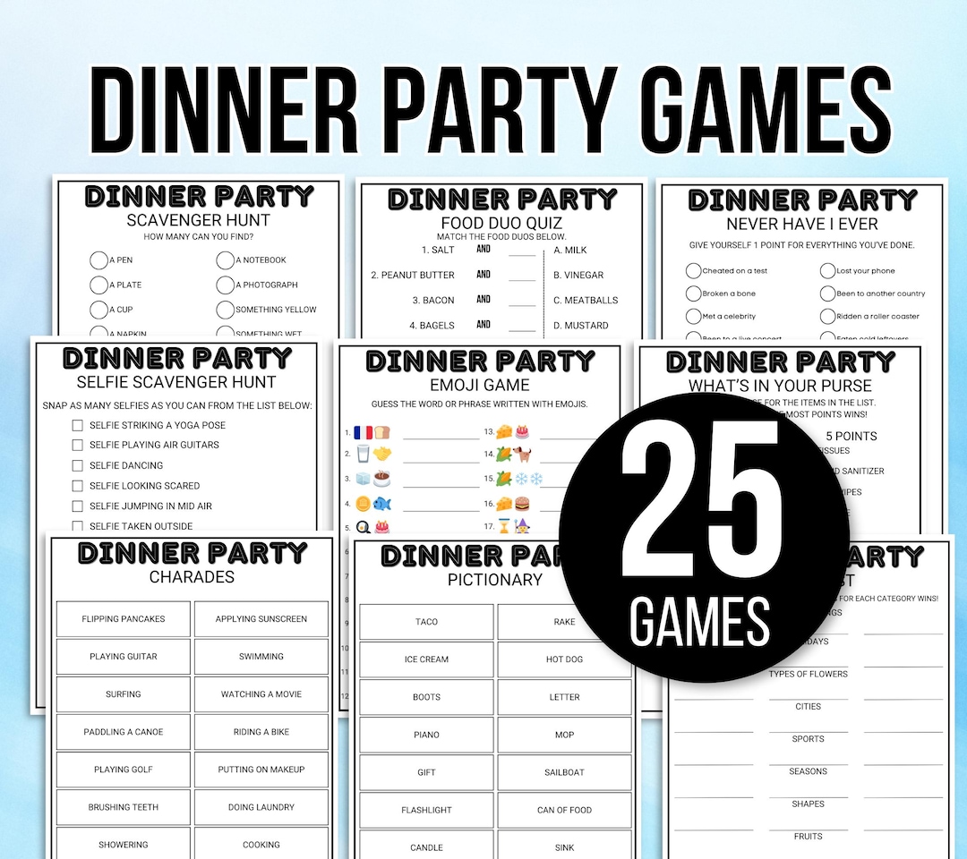 Dinner Party Games, Dinner Games, Icebreaker Games, Team Building Games ...