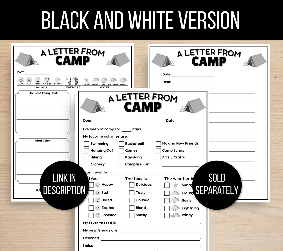 Letters From Camp, Summer Camp Letters, Printable Letter From Camp ...