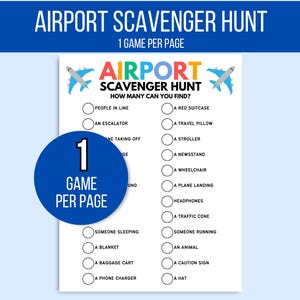 Airport Scavenger Hunt, Airport Scavenger Hunt for Kids, Airport ...