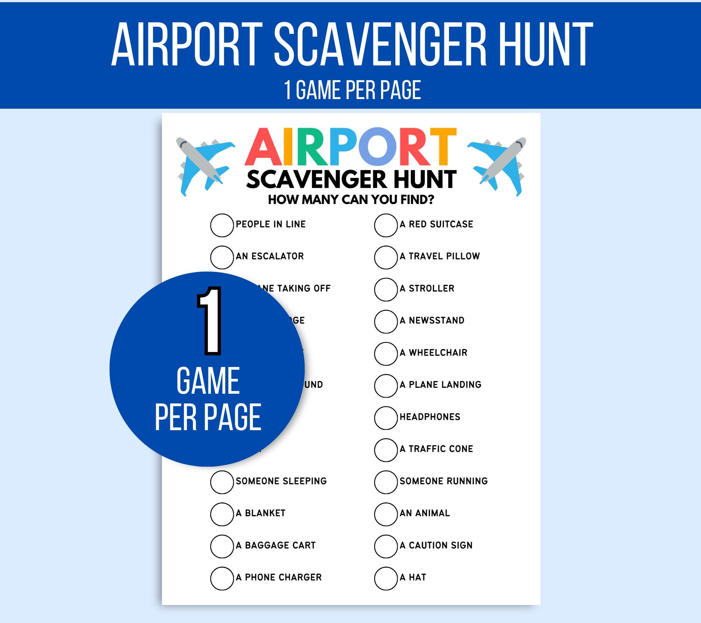 Airport Scavenger Hunt, Airport Scavenger Hunt for Kids, Airport ...