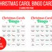 Christmas Carol Bingo, 50 Printable Christmas Carol Bingo Cards ...