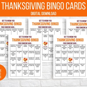 Thanksgiving Get to Know You Bingo Find Someone Who Bingo - Etsy