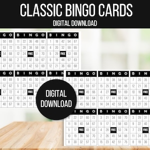 300 Bingo Cards, 6 per Page, Fun Party Game, Classroom Activity, Bingo ...