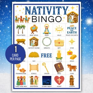 Nativity Bingo, 50 Nativity Bingo Cards, Christmas Bingo, Christmas ...