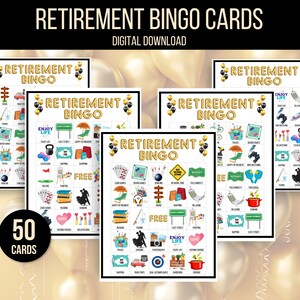 Retirement Bingo, 50 Retirement Bingo Cards, Retirement Activity ...