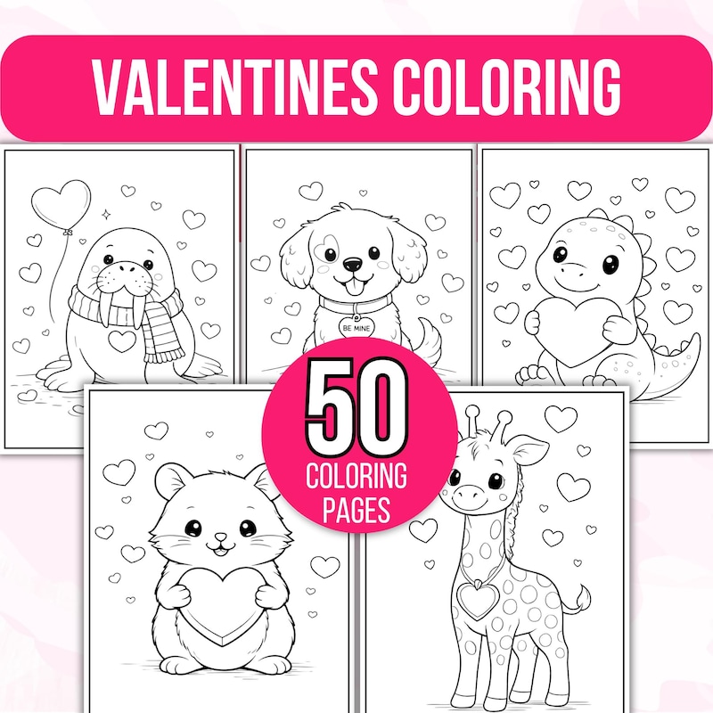 Coloring Books Valentine - Etsy