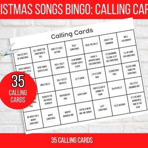 Christmas Songs Bingo, 50 Printable Christmas Songs Bingo Cards ...