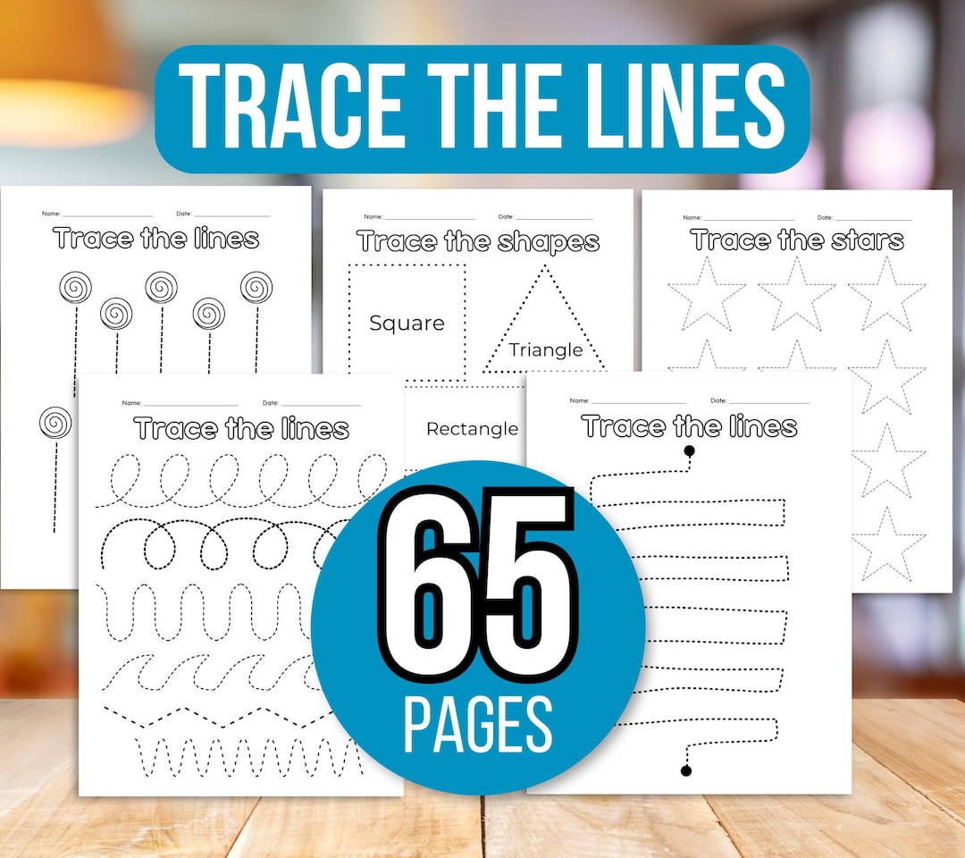 65 Preschool Line Tracing Worksheets, Line Tracing Printable, Preschool ...